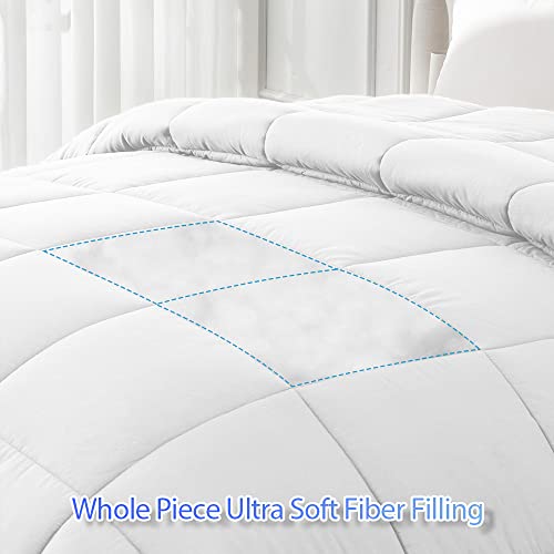MATBEBY Queen Size Comforter Duvet Insert - All Season White Quilted Down Alternative Bedding Comforter with Corner Tabs - Winter Summer Fluffy Soft - Machine Washable
