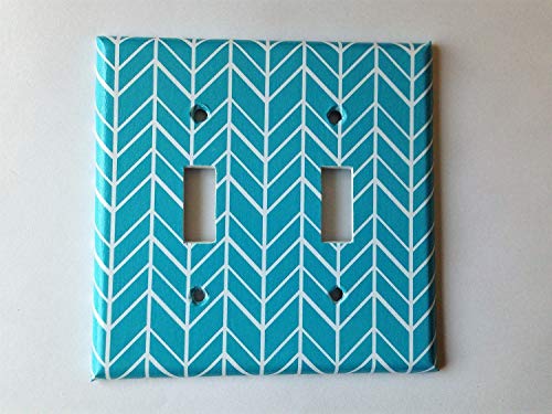 Turquoise Feather Light Switch Cover Various Sizes Offered