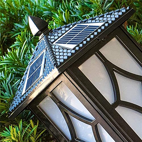 KLFJFD Solar Lights Outdoor,IP65 Waterproof Antique Lawn Lights LED Two-Color Light Exterior Post Pillar Lights Fixture,for Home Garden