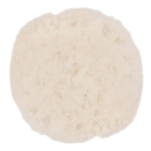TCP Global 8" Natural 100% Wool 1" Pile Buffing & Polishing Tie-On Bonnet Pad (Pack of 2)