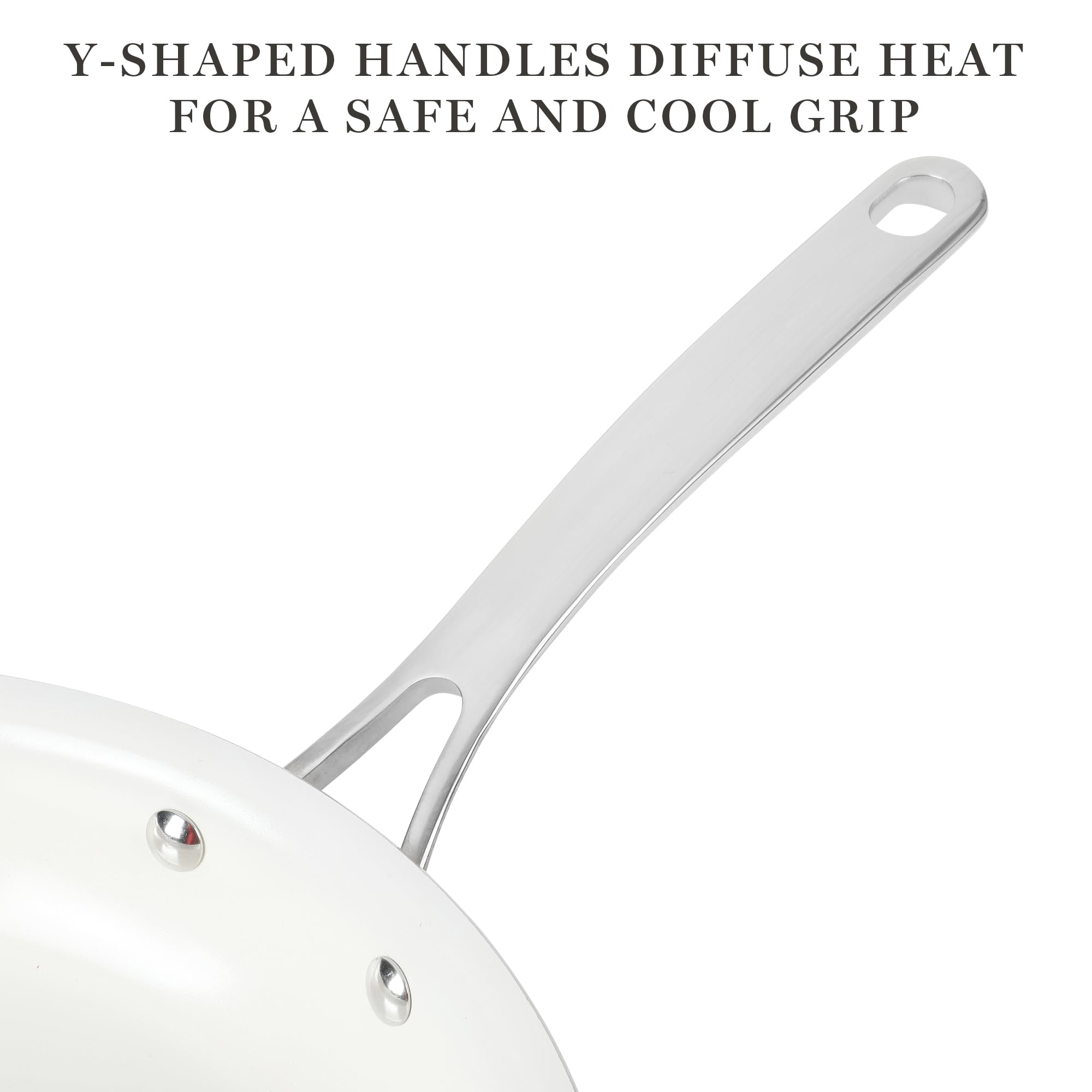 Martha Stewart Lockton 12" Essential Multipurpose Heavy Gauge Aluminum Frypan/Wok Pan w/PFA Free Premium Ceramic Nonstick Interior- Grey