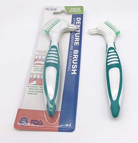 Mckkor Premium Hygiene Denture Cleaning Brush Set, Multi-Layered Bristles & Ergonomic Rubber Handle, for Denture Care(Pack of 2)