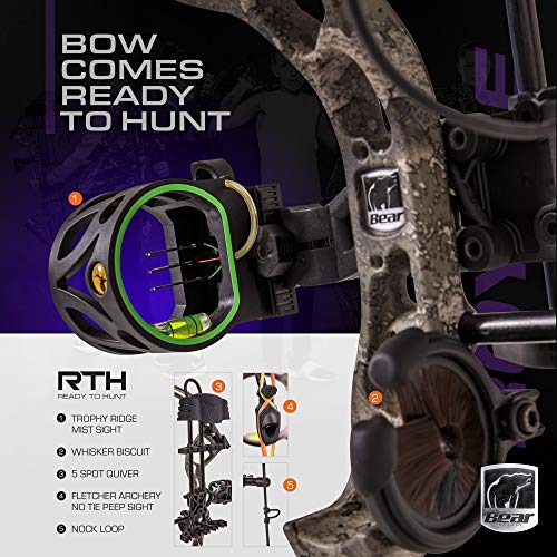 Bear Archery Royale Ready to Hunt Compound Bow Package for Adults and Youth, Right Hand, Realtree Edge