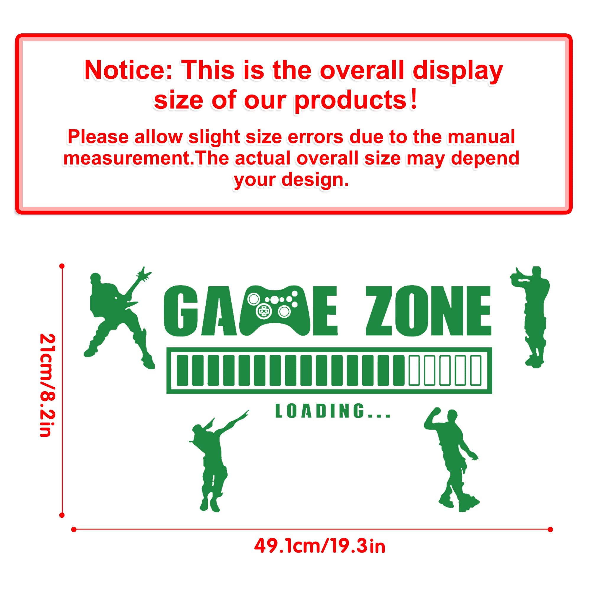 Gamer Wall Decals Stickers Glow in The Dark Gaming Zone Wall Decal Game Zone Wall Decals for Girls Boys Kids Playroom Bedroom Decor