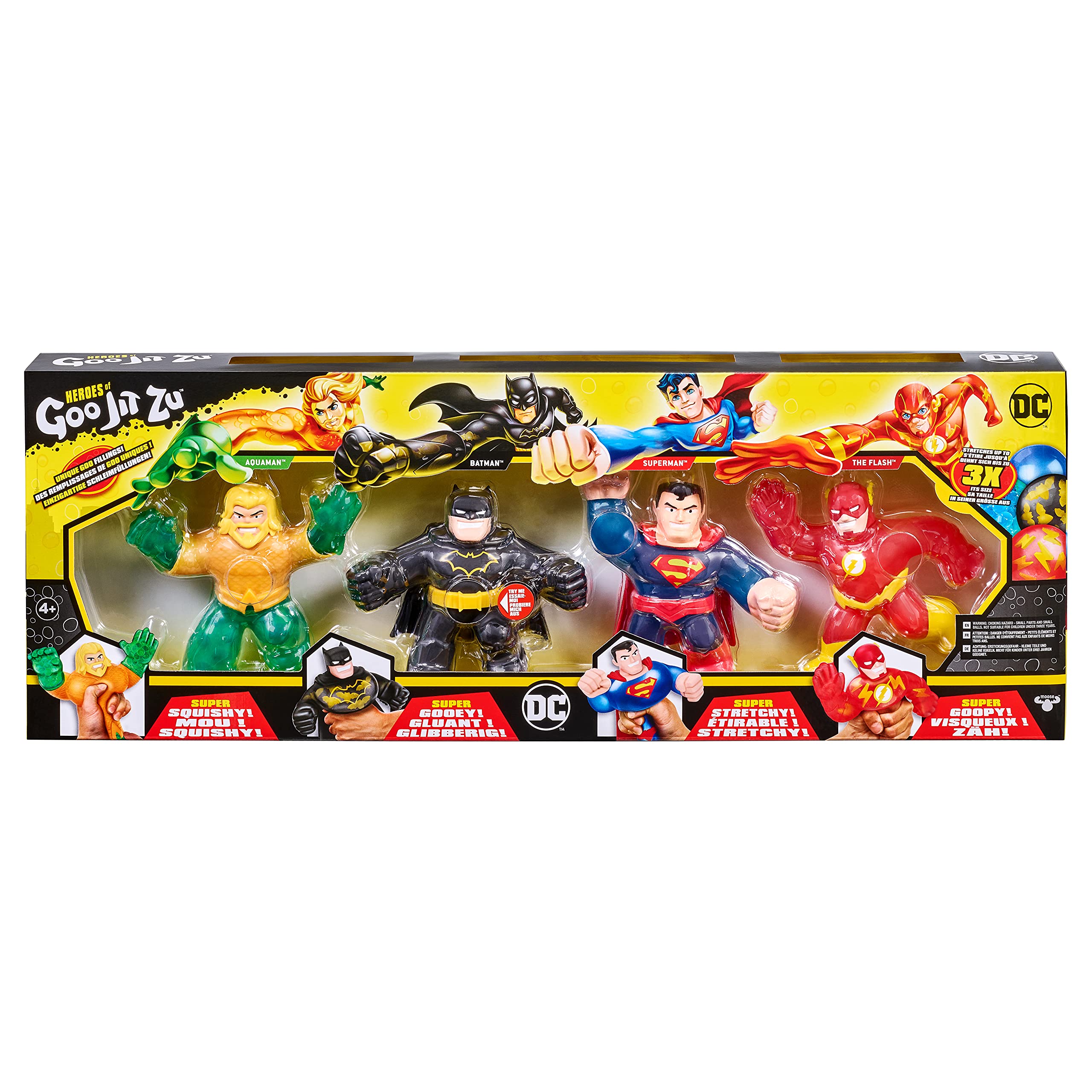 Heroes of Goo Jit Zu Licensed DC - 4 Pack - Aquaman, Batman, Superman and The Flash