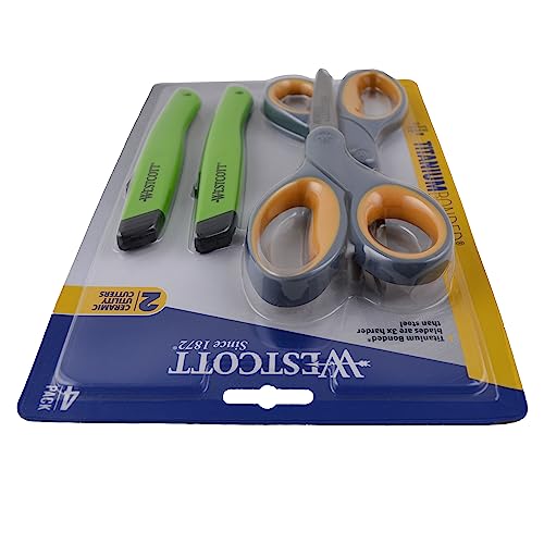 Westcott 8" Titanium Bonded Scissor Ceramic Cutter 4pk (17994)