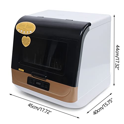 Countertop Dishwasher Portable Dishwasher Countertop Mini Dishwasher No Installation Dish Washer 1200W Smart Dish Washing Machine Home for Apartments Dorms RV (Gold)