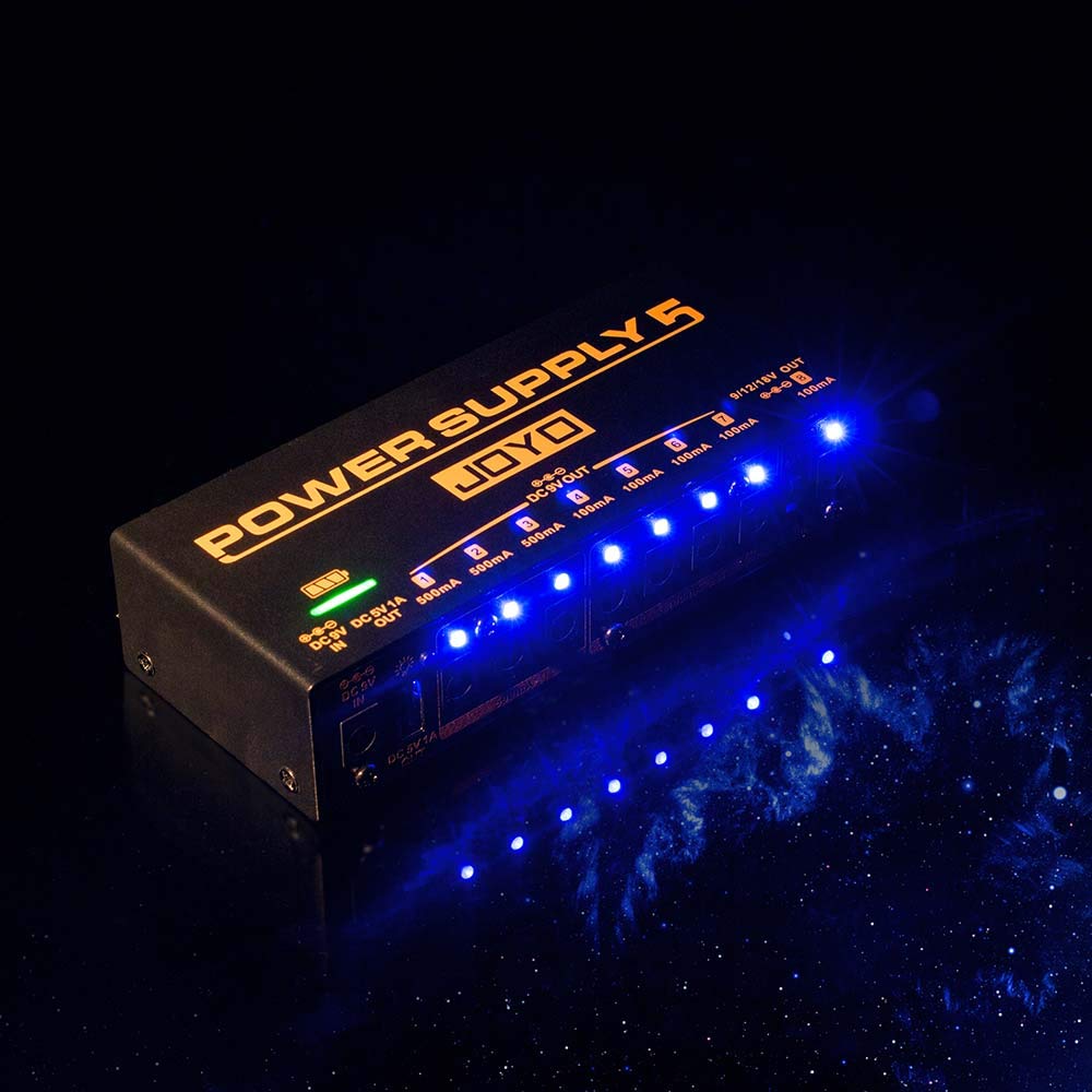 JOYO JF-12 Voodoo Octave Germanium 60's Fuzz Pedal Bundle with JP-05 Pedal Power Supply Built-in Rechargeable Battery