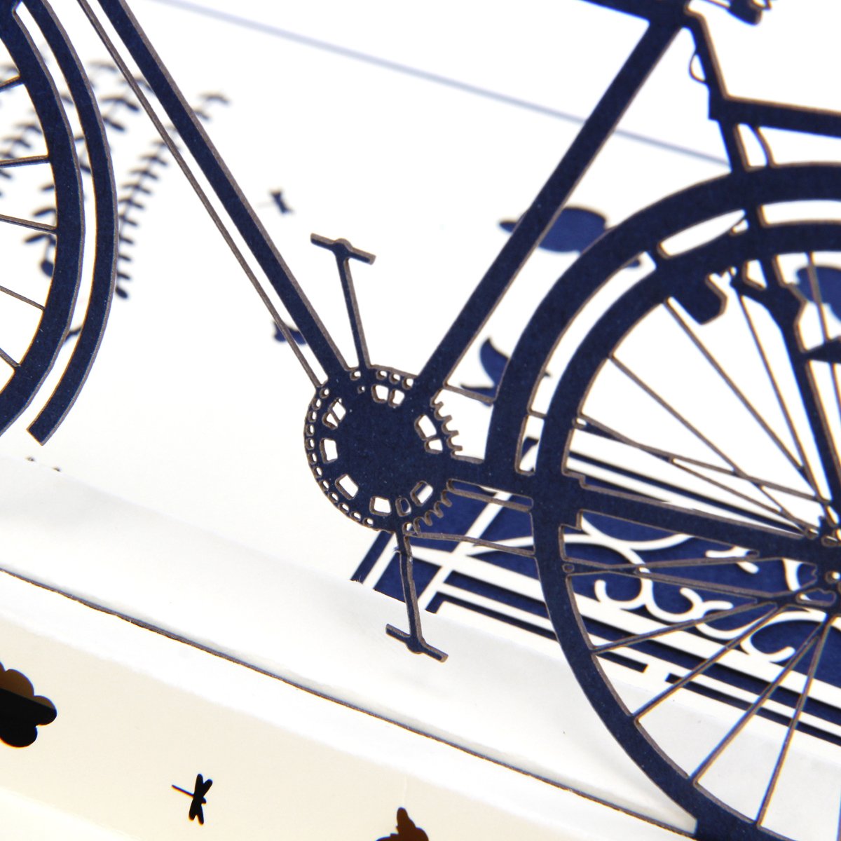 ENJOYPRO 3D Bicycle Pop Up Birthday Card, Father's Day Card, Laser Cut, Eco-Friendly, Blank Writing Space