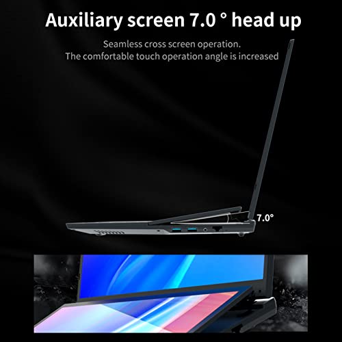 Bewinner Laptop Dual Screen, 16in, 14 Inch 1920x1200 FHD Touchscreen Laptop, 8GB RAM, 256GB PCIe NVMe SSD, for Core I7 Processor, WiFi 6, BT, Notebook Laptop for Win 11
