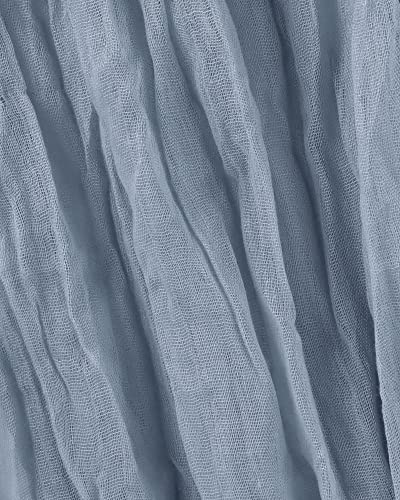 Maliton Dusty Blue Cheesecloth Table Runner 13.3ft Baby Blue Table Runner 160 Inches Cheesecloth Table Runner Bulk for Bohemian Wedding Decorations Baby Shower Birthday Party Table Decorations