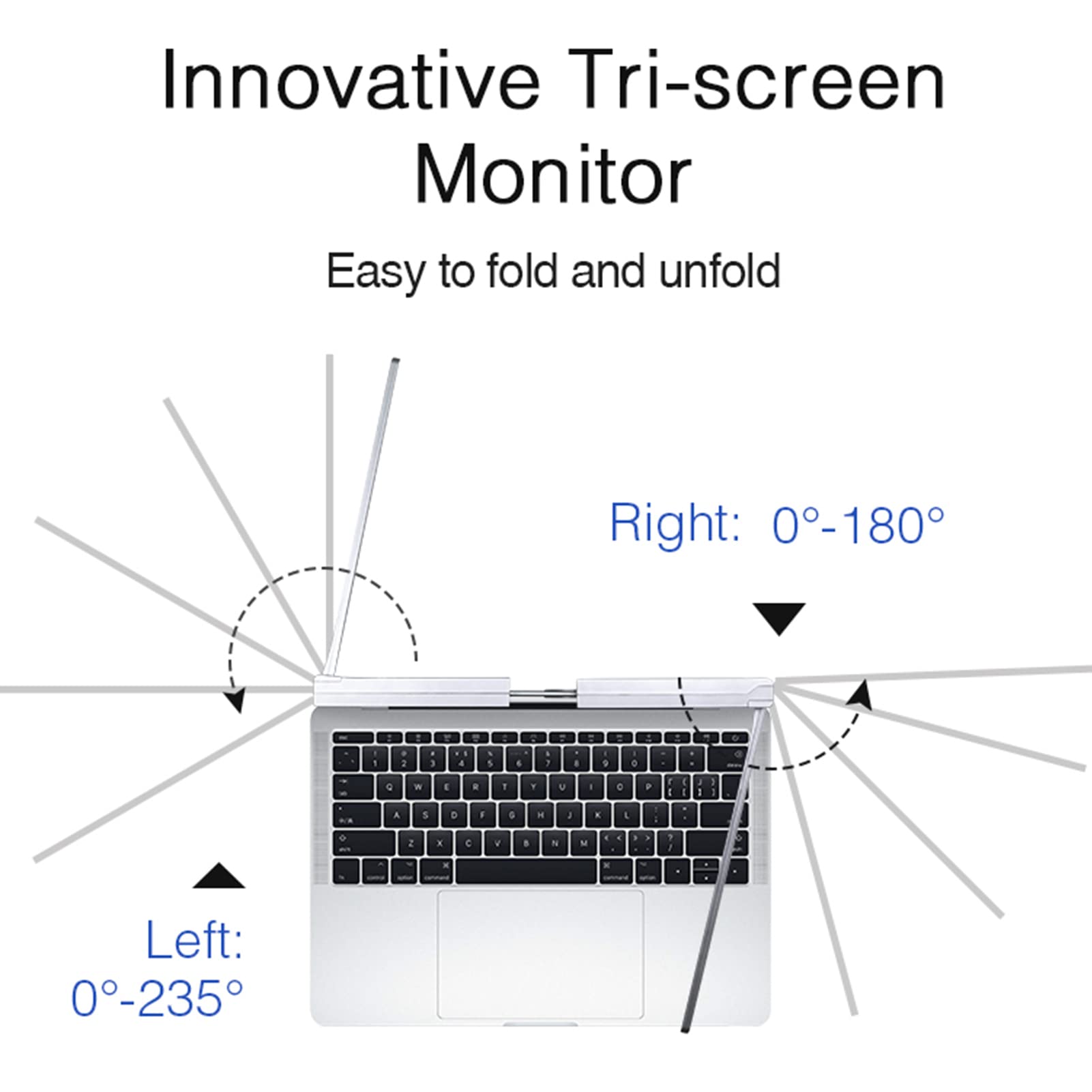 Bewinner Portable Monitor for Laptop, 12inch Dual Triple Monitor Screen Extender USB C Powered Plug and Play Portable IPS Screen Display Compatible for 13.3 to 16.1in Notebook Computer Windows Phone