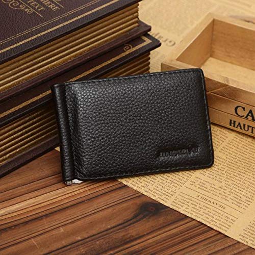 Card Wallets for Women Men's Card Slim Leather Holder Bifold Money Ultra Clip Credit Wallet Mini (Black, One Size)