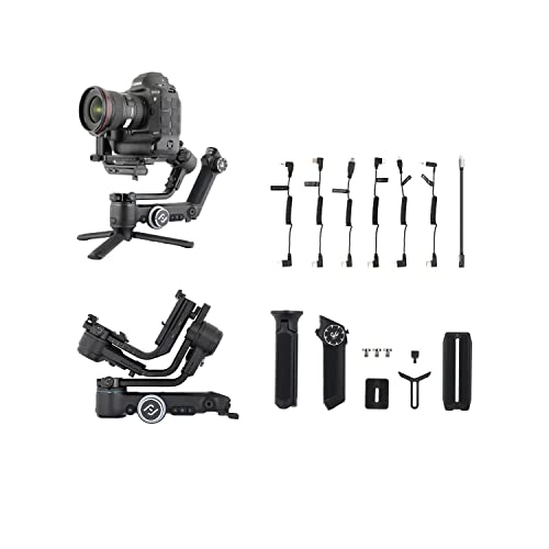 FeiyuTech SCORP PRO Official-Authorized Gimbal Handheld Camera Stabilizer with Remote Handle and OLED Screen for Mirrorless Camera for Sony,Canon,Nikon,Fujifilm,10.5 lb Payload，Without Case