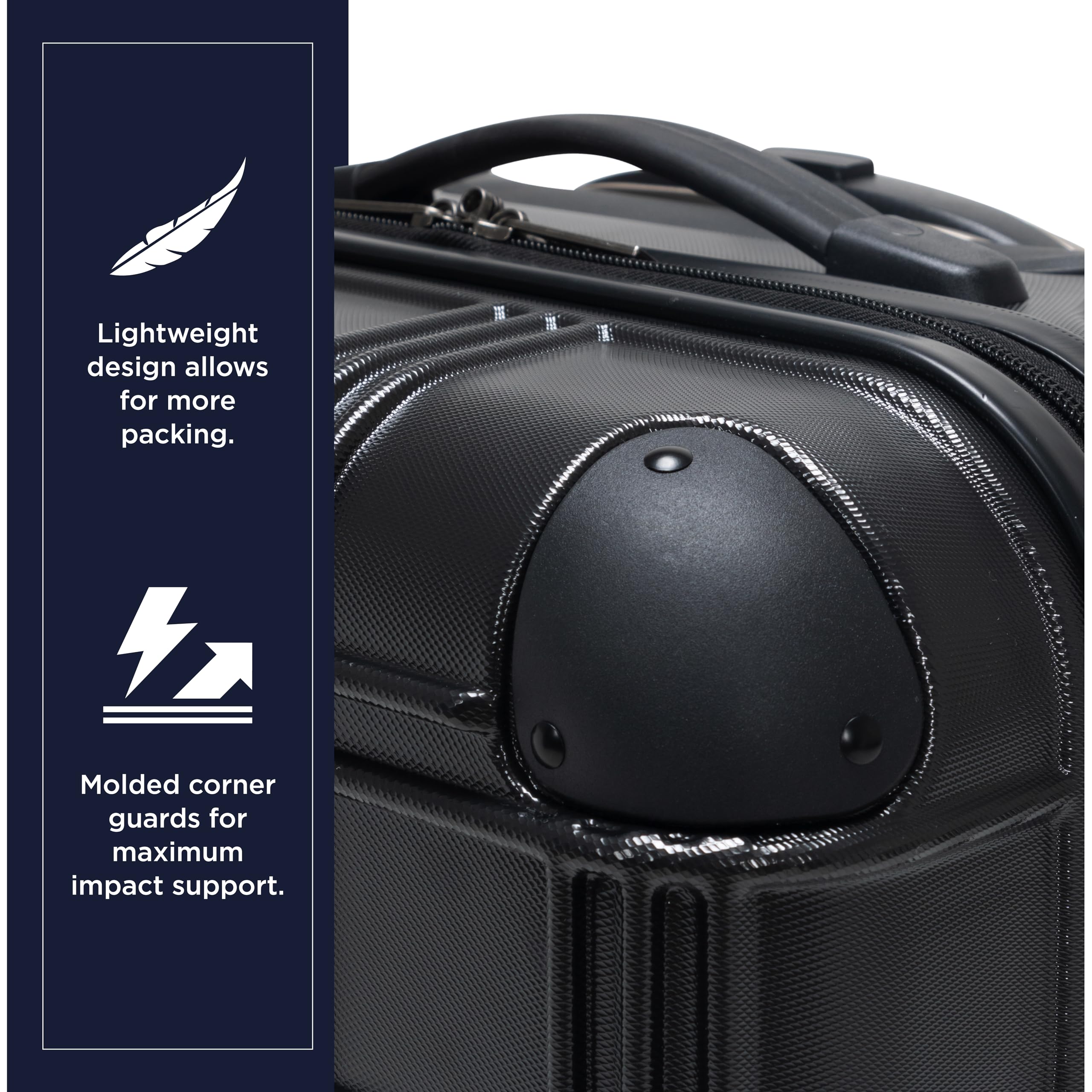 Ben Sherman Nottingham Lightweight Hardside 4-Wheel Spinner Travel Luggage, Charcoal, 3-Piece Set (20"/24"/28")