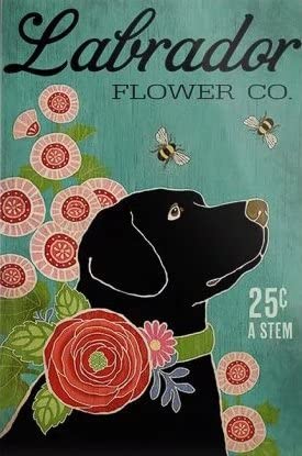 Labrador Flower Wood Plaque Home Decor Wall Art Wood Hanging Sign For Home Garden Shop Farm Market Wall Decor Wooden Sign 8x12 Inch
