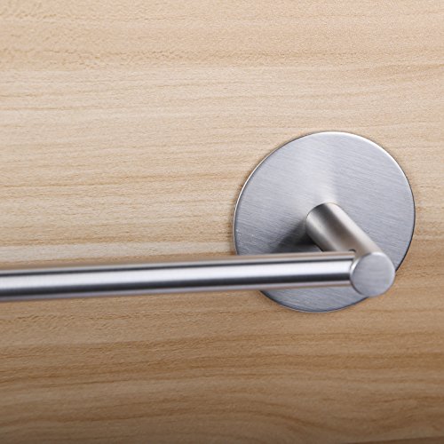 Ulifestar SUS304 Stainless Steel Towel Bar for Bathroom, Strong 3M Self Adhesive Hand Towel Bar Heavy Duty Wall Mount Towel Rack RV Towel Holder Brushed Nickel,16''