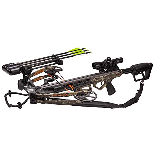 Bear X Constrictor Ready to Shoot Crossbow Package with Scope, Quiver, Bolts, Cocking Rope, and Wax, Strata Finish