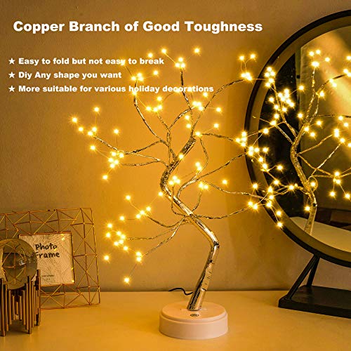 Upgraded Fairy Sparkly DIY Tree Lamp with Multifunction Remote Control, Spirit Artificial Bonsai Tree Night Lights, for Lighting Bedrooms Desktop Christmas Party (20β/108 Warm White Led)