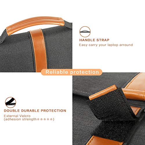 DOMISO 12.5-13 Inch Laptop Sleeve Case Handbag with Velcro Compatible with MacBook Pro 14 inch 2021 2022 M1 Pro / 13.5" Surface Book/Lenovo/HP,Dark Grey
