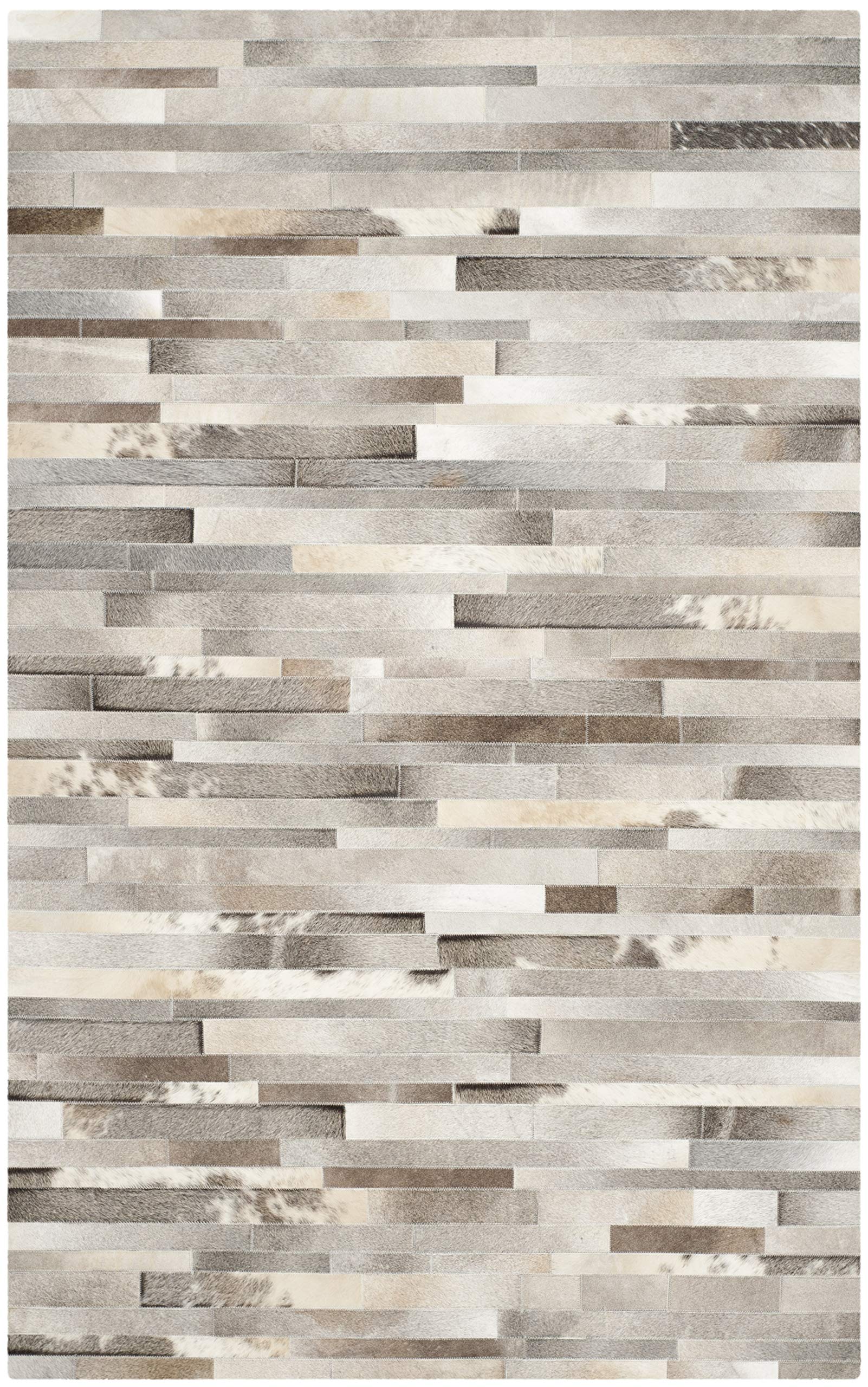 SAFAVIEH Studio Leather Collection 9' x 12' Grey/Ivory STL218A Handmade Mid-Century Modern Living Room Dining Bedroom Area Rug