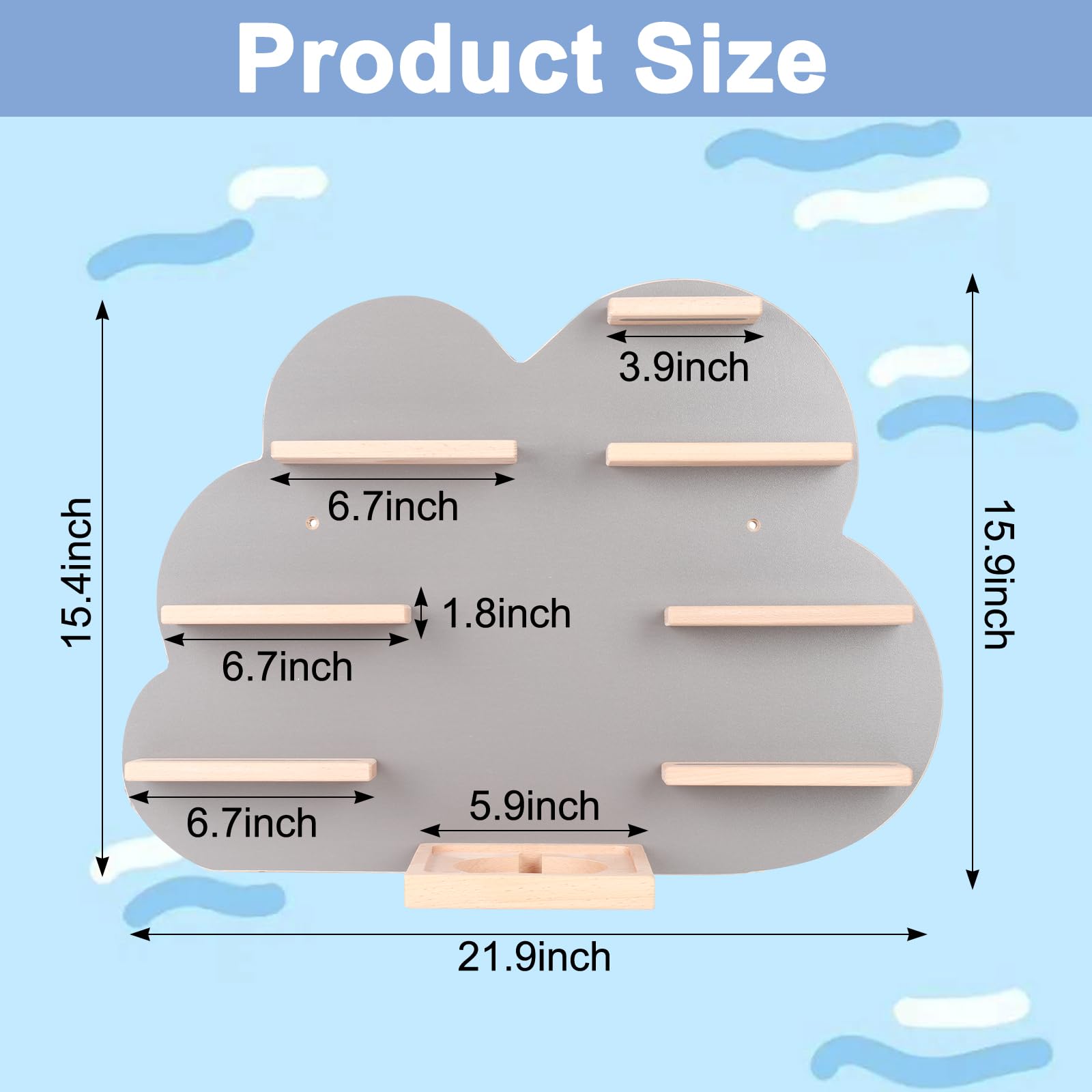 Danemort Magnetic Shelf for Tonie Box,Tonies Figures Wall Mounted Floating Shelves Compatible with Toniebox Audio Player Tonie Characters (Peak)
