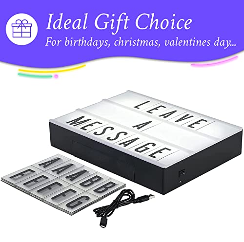 My Cinema Lightbox - Cinema Light Box, 12"x9" - Light Box with 100 Letters and Numbers - Personalised Light Box Sign, DIY Light Box Signs, Cinematic Color Changing