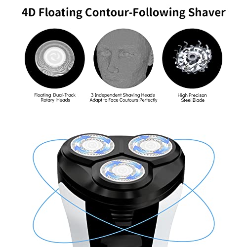 Electric Shavers for Men, SIWIEY 4D Rechargeable Electric Razor with Pop-up Beard Trimmer, Travel Lock, LCD Display, Wet & Dry Use, USB Charger Cordless Mens Electric Shaver…
