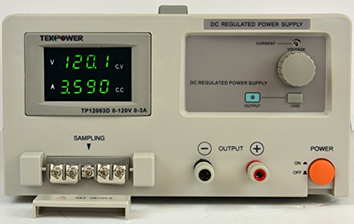 Tekpower TP12003D DC Adjustable Linear Power Supply, Input 120V, Output 0-120V @ 0-3A Adjustable,Transformer Type Clean Power Source (120Volt/3A), Better than HY3003D