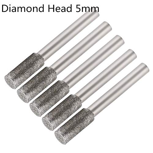 DUO ER 5pcs Diamond Coated Cylindrical Burr 4mm Chainsaw Sharpener Stone File Chain Saw Sharpening Carving Grinding Tools (Color : Diamond 4mm)