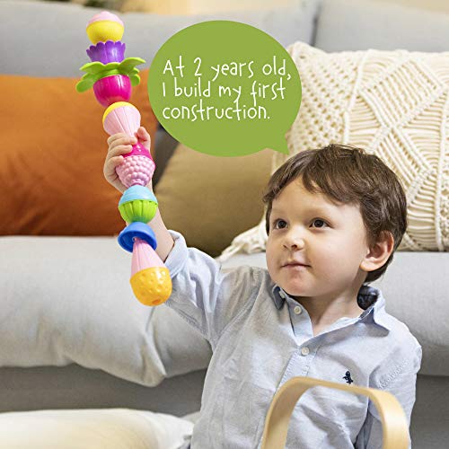 Lalaboom 12 Piece Baby Toddler Beads β Montessori Educational Shape and Color STEM Construction Toy 10 Months to 3 Years - BL100, Multicolor