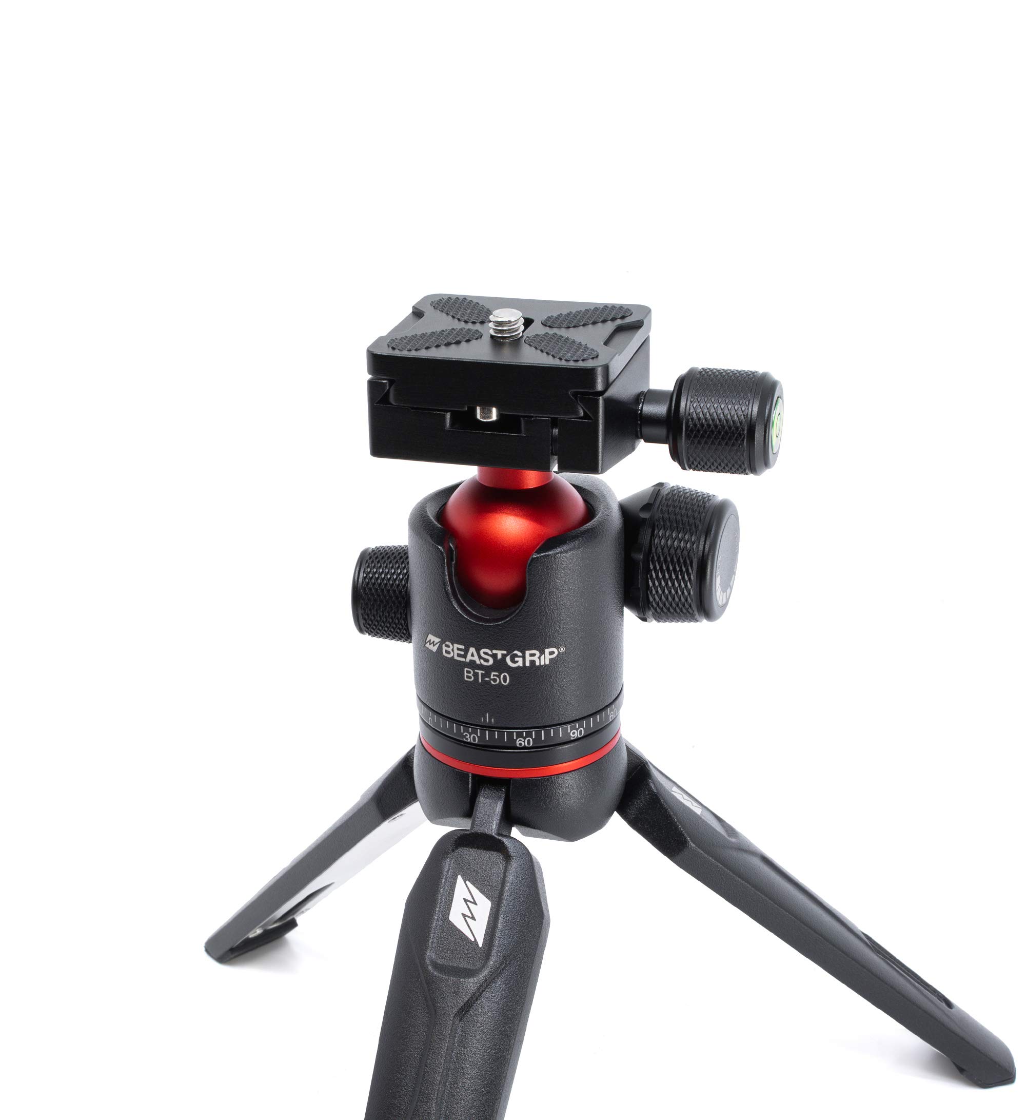 Beastgrip BT50 Mini Tripod with 1/4"-20 Quick Release Plate, Compact, Black