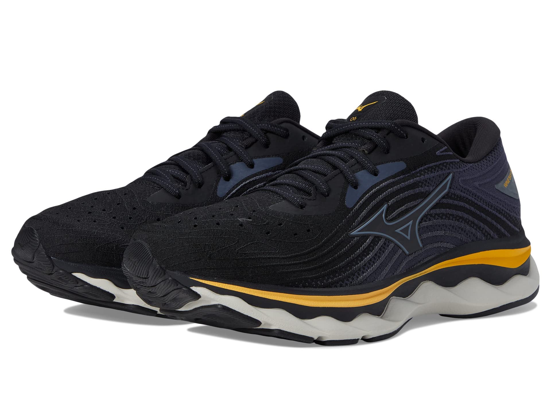 Mizuno Men's Wave Sky 6 Running Shoe, Black/Tradewinds, 10
