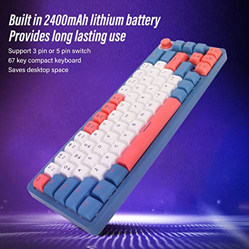 Bannt Mechanical Gaming Keyboard, PBT XDA Keycaps, Multifunctional, Comfortable, Touch, Blue LK67, Triple Mode, Connection, Gaming Keyboard, Home Stylish for Daily Use