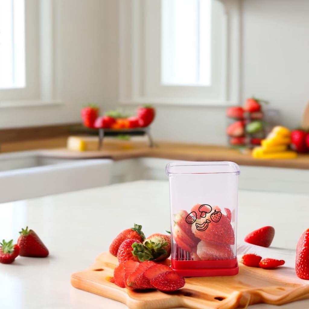 BFMXSN Fruit Slicer, Egg Slicing Cup, Multifunctional Stainless Steel Fruit and Vegetable Slicer Portable Egg Slicing Tool Suitable for Making Strawberry Banana Fruit and Vegetable Salad Platter