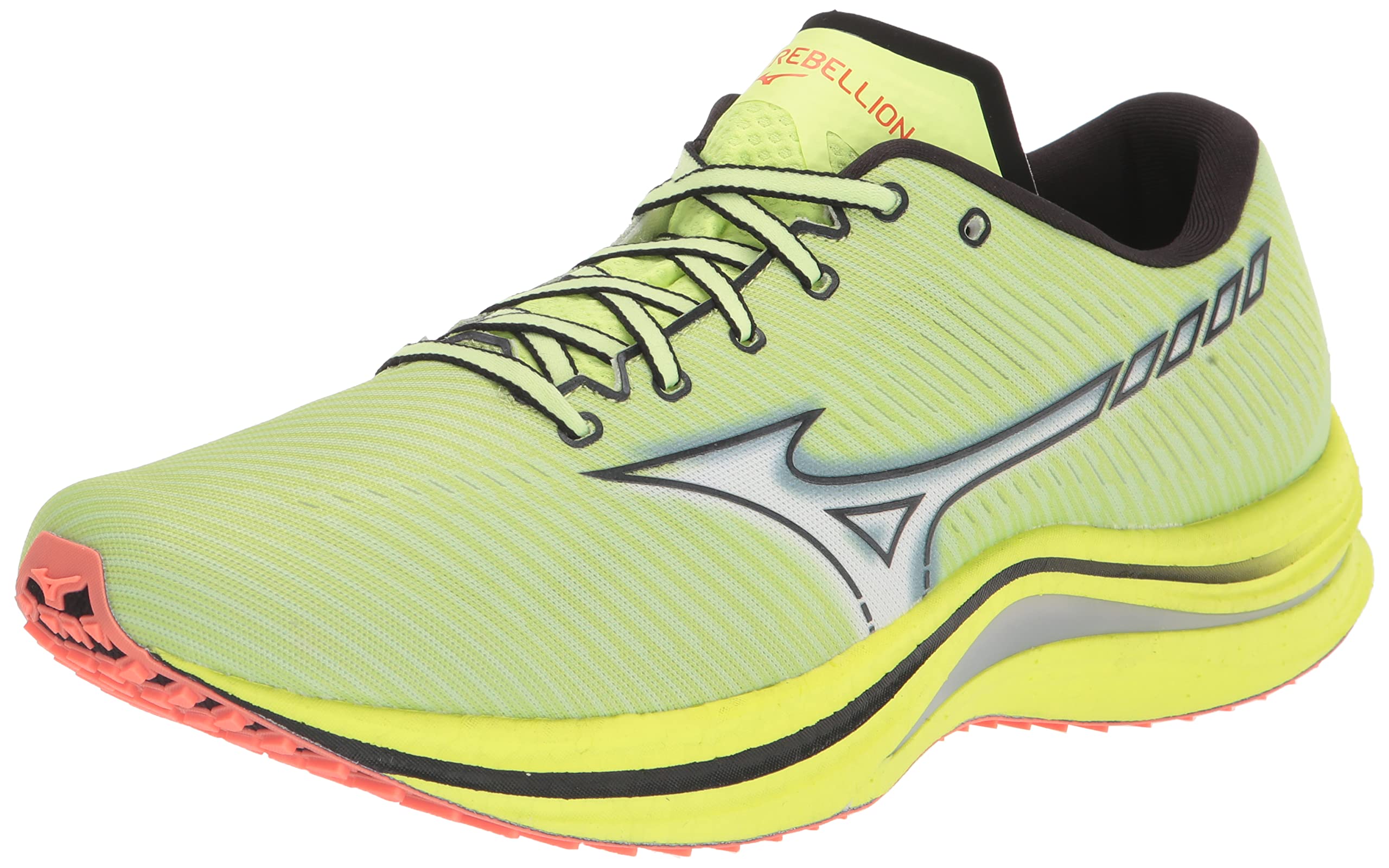 Mizuno mens Wave Rebellion Running Shoe, Neo Lime, 10 US