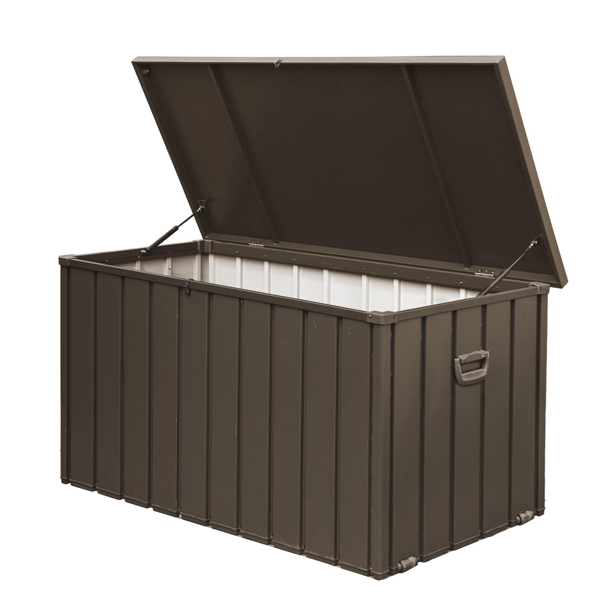 Caroluck 200 Gallon Outdoor Storage Deck Box, Large Waterproof Patio Outdoor Indoor Storage Box Home Bench Storage Container Cabinet Bin for Outside Cushions, Pillows, Garden Tools, Lockable, Brown