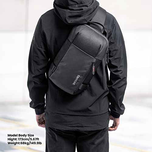 tomtoc Compact EDC Sling Bag, Minimalist Chest Shoulder Backpack Crossbody Bag for Nintendo Switch OLED, 11-inch iPad Pro with Keyboard, Water-resistant Lightweight Daypack for Travel, Work, Sport, 7L