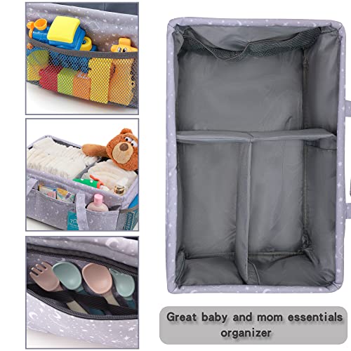 Large Baby Diaper Caddy Organizer with Nappy Changing Pad โ Baby Caddy Diaper Organizer for Changing Table, Car Storage Diaper Holder โ Baby Organizer Basket for Nursery Shower Gift Bag for Boy & Girl