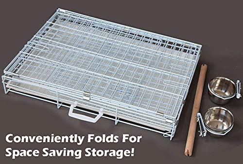 Large Collapsable Bird, Parrot, Dog and Cat Travel Vet Carrier Cage, 24"x16.5"x20"