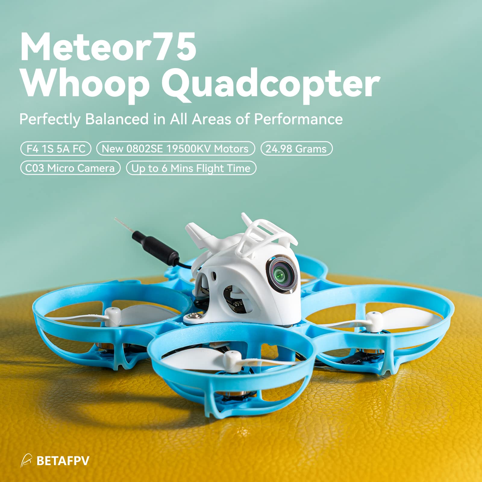 BETAFPV F4 1S 5A AIO Brushless Flight Controller with Built-in SPI Frsky Receiver, 8MB BlackBox, BT2.0 Cable Connector for 65/75mm 1S Micro FPV Whoop Drones