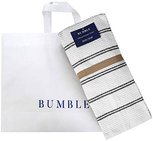 Kitchen Hand Towels 16"x 28" | Grey Popcorn Gird Design | Kitchen Towel Set | Soft, Highly Absorbent with Hanging Loop | Natural Ring Spun Cotton Kitchen Towel | Large Tea Towel Set | 380 GSM - 6 Pack
