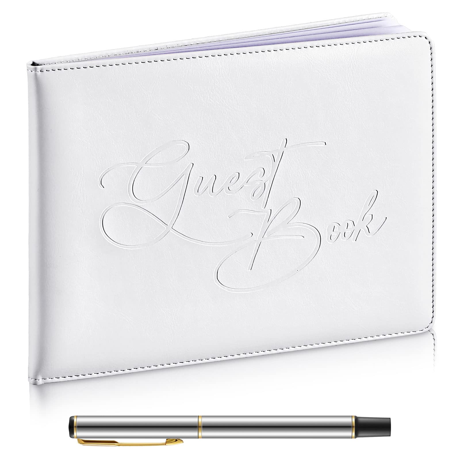 Panelee Wedding Guest Book with Pen Set Elegant Guest Sign in Books Bridal Shower Guestbook Beautiful Guest Book Wedding Reception Guestbook for Wedding