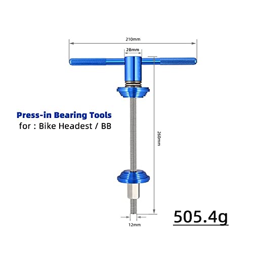 Bike Bottom Bracket Tool Bicycle Headphone Press Tool/Bottom Bracket BB Mount Removal Aluminum Kit for MTB Road Bike Repair Bicycle Bottom Bracket Removal Tool (Color : Press-in Tool)