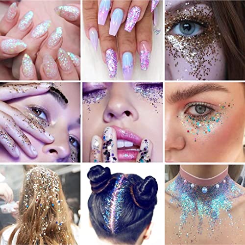 TORC Iridescent Hot Pink Chunky Glitter 4 OZ Glitter for Resin Crafts Tumblers Cosmetic Makeup Nail Art Festival Decoration