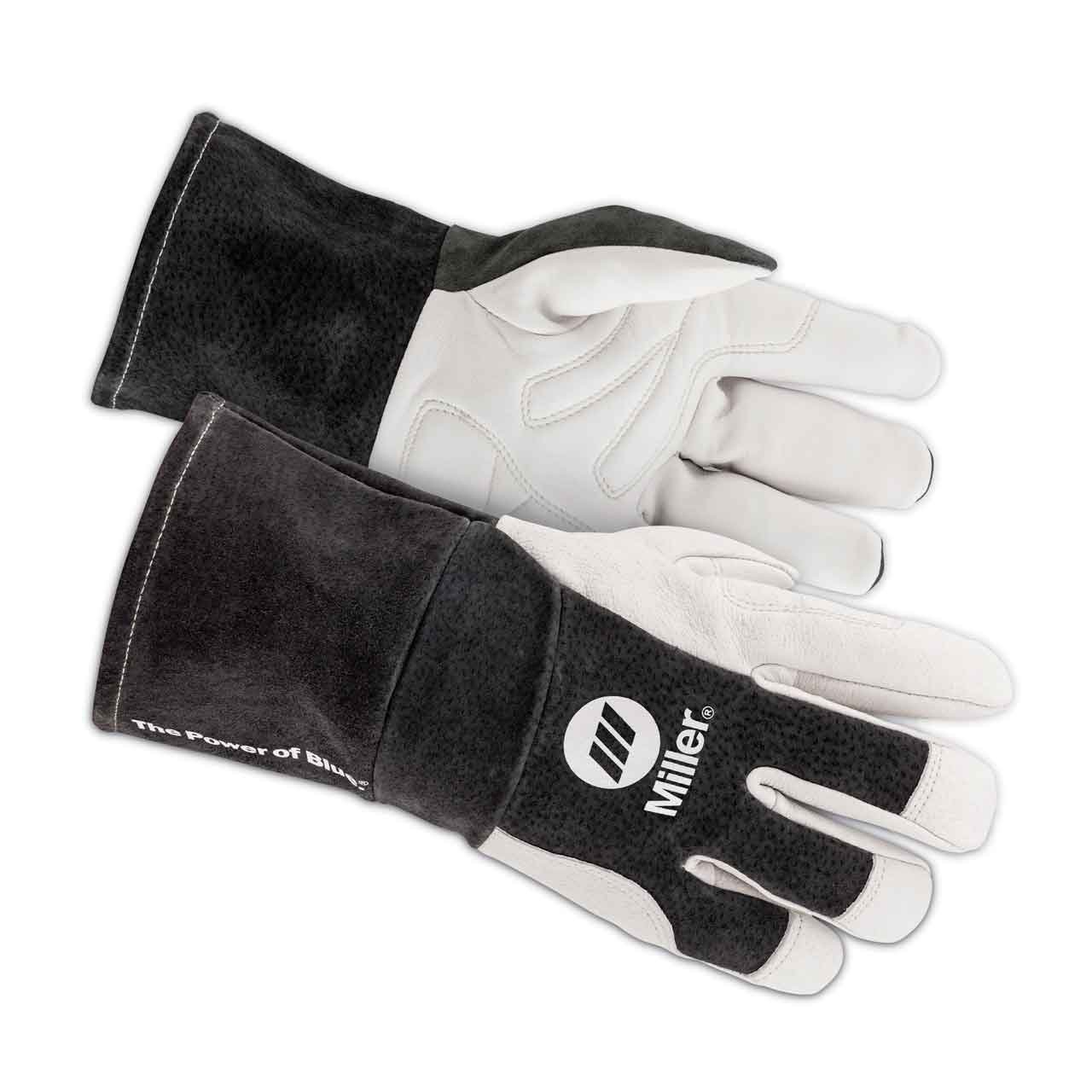 Miller Electric Welding Gloves, MIG/Stick, XL, PR, Black/Gray (271887)