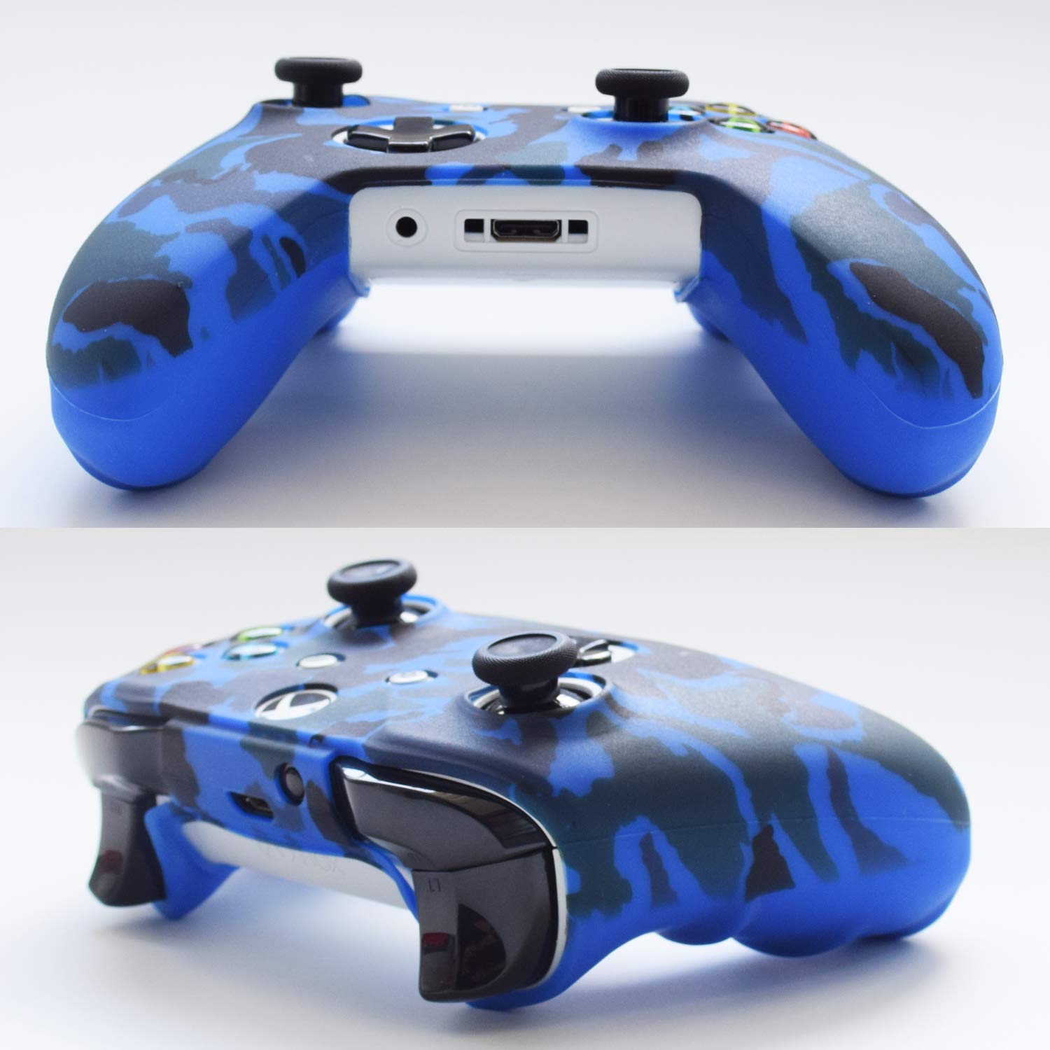 Hikfly Xbox One Controller Cover Silicone Xbox Grip Kits for Xbox One Controller Video Games(1 x Controller Camouflage Cover with 8 x Thumb Grip Caps)(Red)