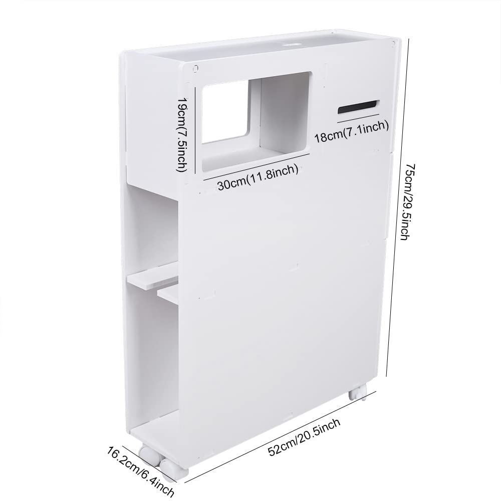 GDAE10 4 Layer Modern Bathroom Floor Shelf Bathroom Floor Cabinet Corner Storage Shelf White Bathroom Shelf Multifunctional Bathroom Storage Rack
