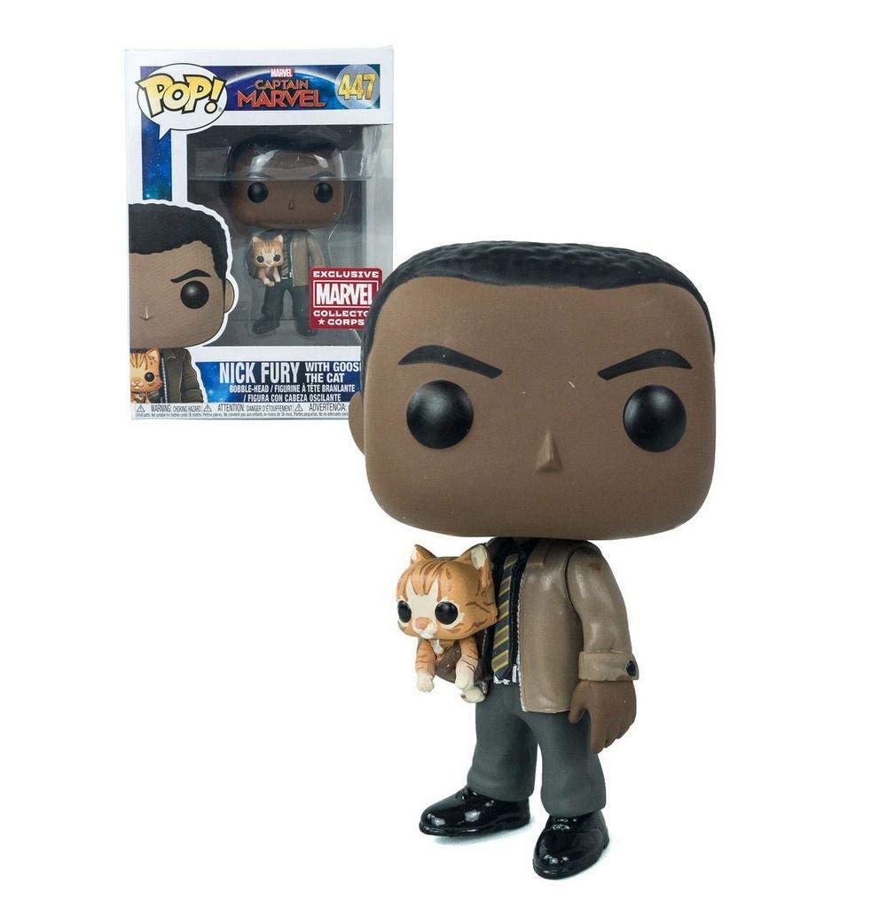 FUNKO POP! Captain Marvel NICK FURY with GOOSE THE CAT - EXCLUSIVE - COLLECTOR CORPS