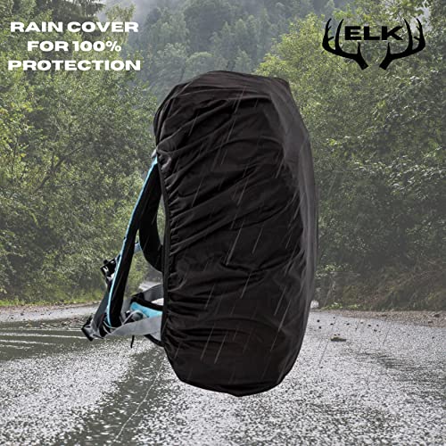 Elk 40L Hiking Backpack, Lightweight Waterproof Daypack with Rain Cover
